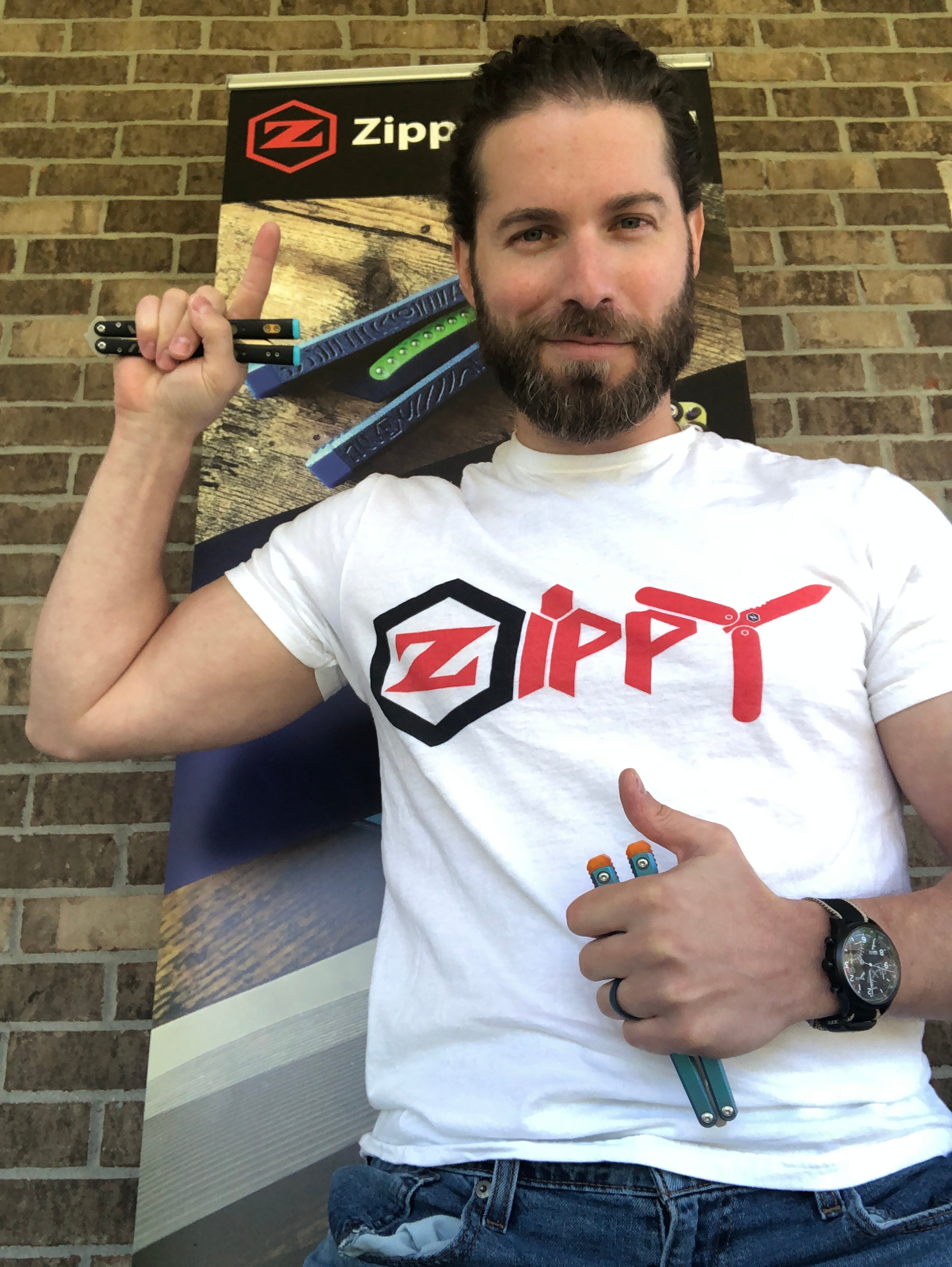 Men's Zippy T-Shirt [Black Hexagon] – Zippy Balisong LLC